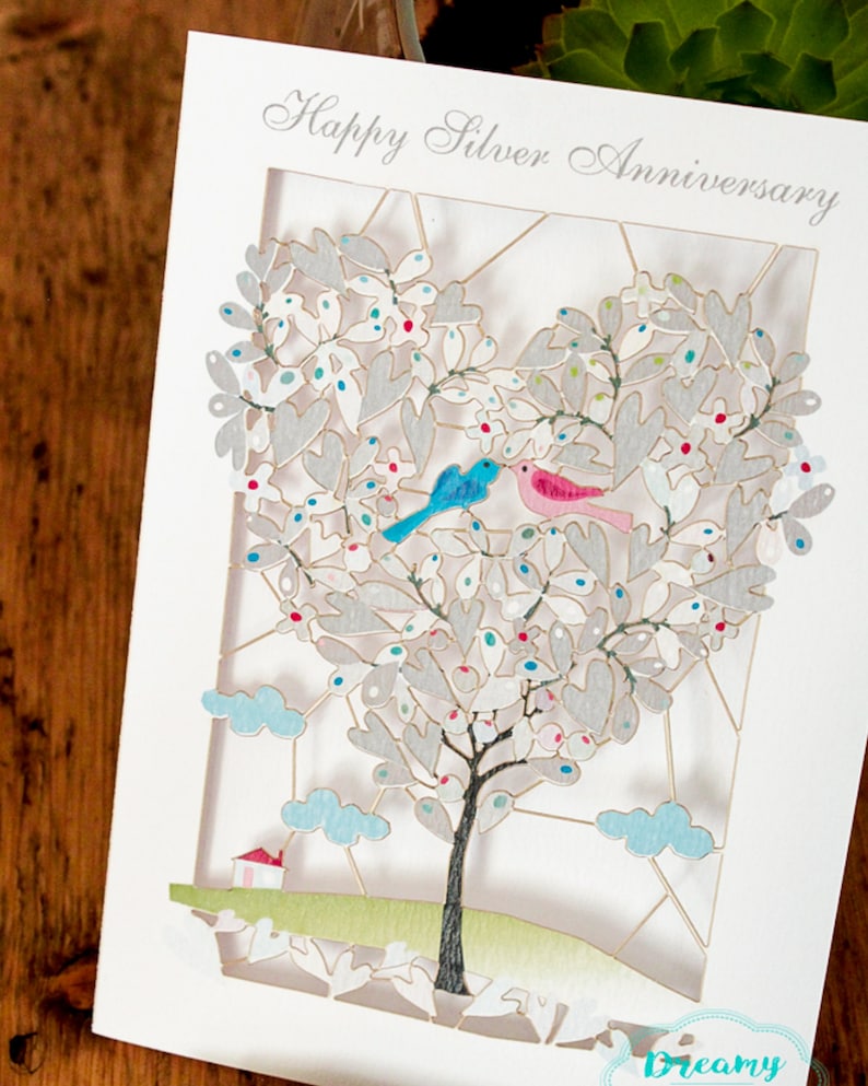 Happy Silver Anniversary Card 25th Wedding Card Happy - Etsy UK