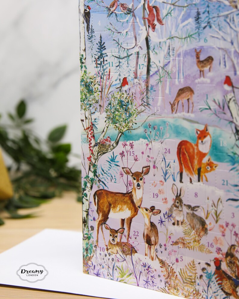 Winter Animal Advent Calendar Christmas Card 2024 - Reindeer Lovers ...