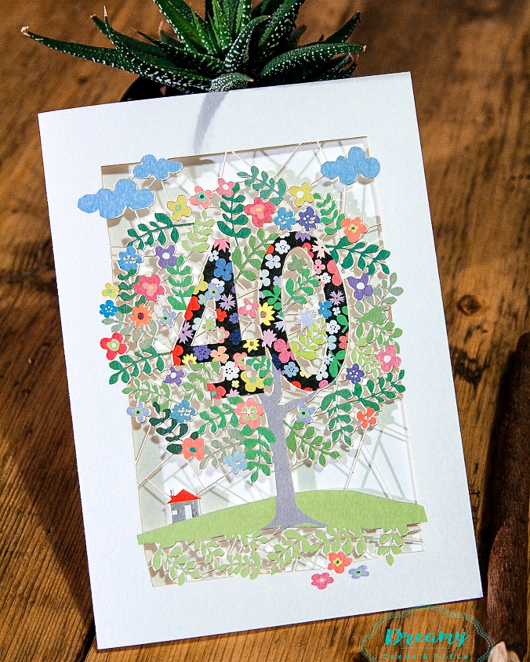 Paper Cut Art 40th Birthday Card 40th Birthday Jigsaw Puzzle Happy ...