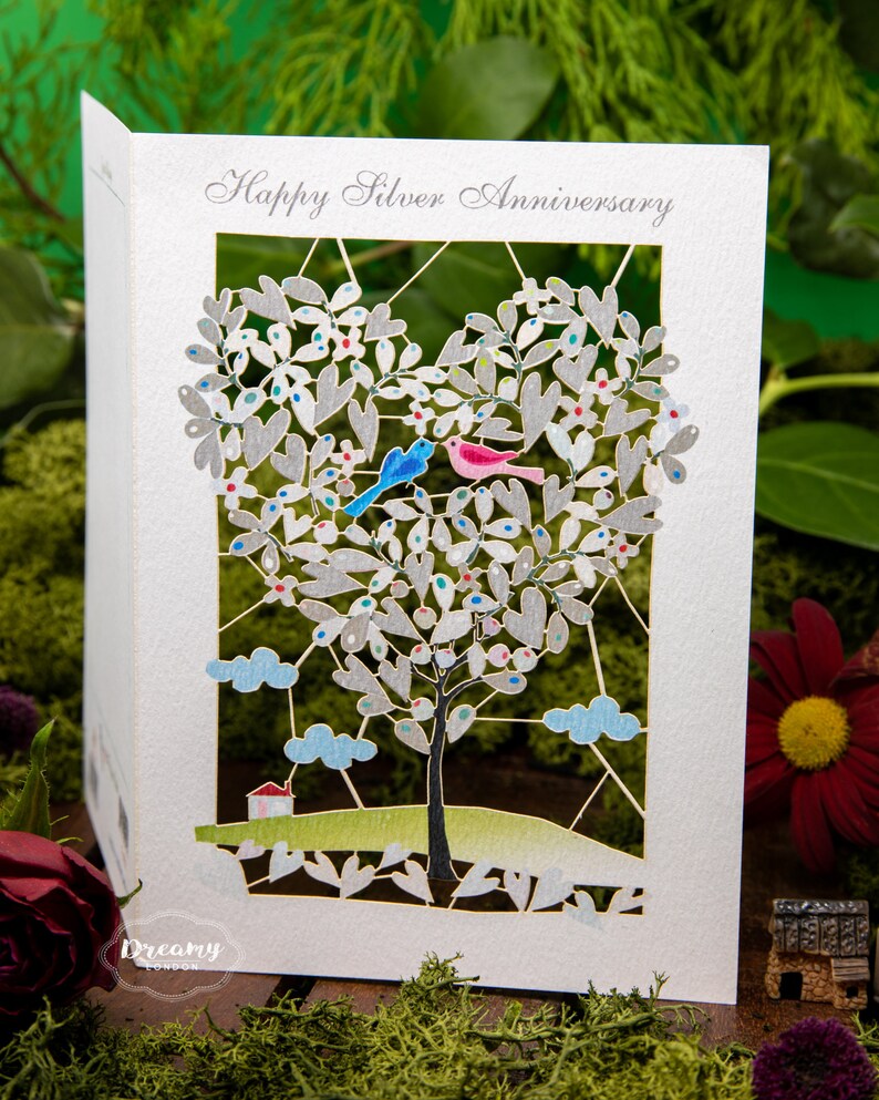 Happy Silver Anniversary Card 25th Wedding Card Happy - Etsy UK