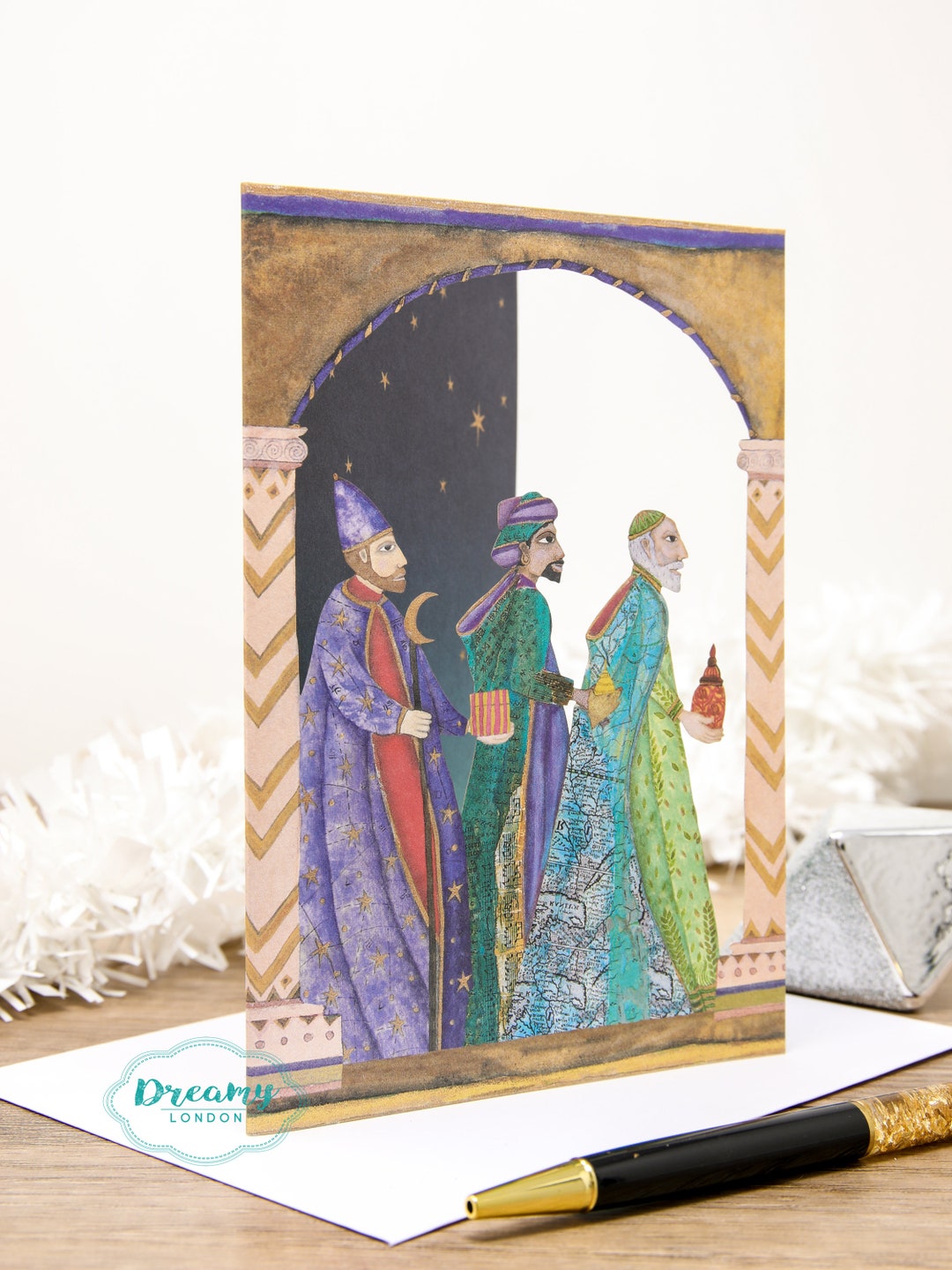 Laser Cut Three Kings Christmas Card Three Wise Men Card for Seasons ...