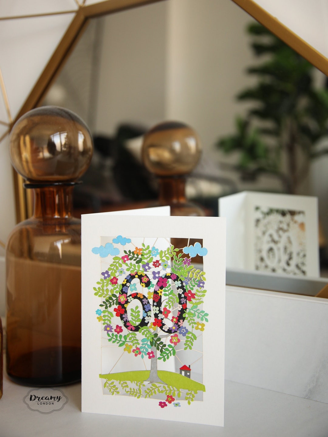 Laser Cut Tree of Life 60th Birthday Card Made in UK - Paper Cut Art ...