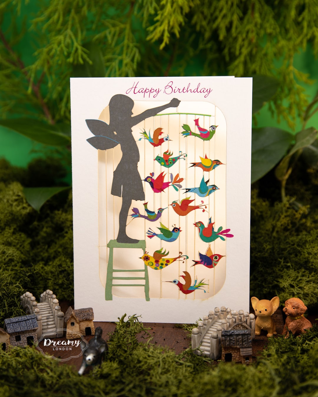 Laser Cut Angel & Birds Birthday Card for Daughter - Paper Cut Niece ...