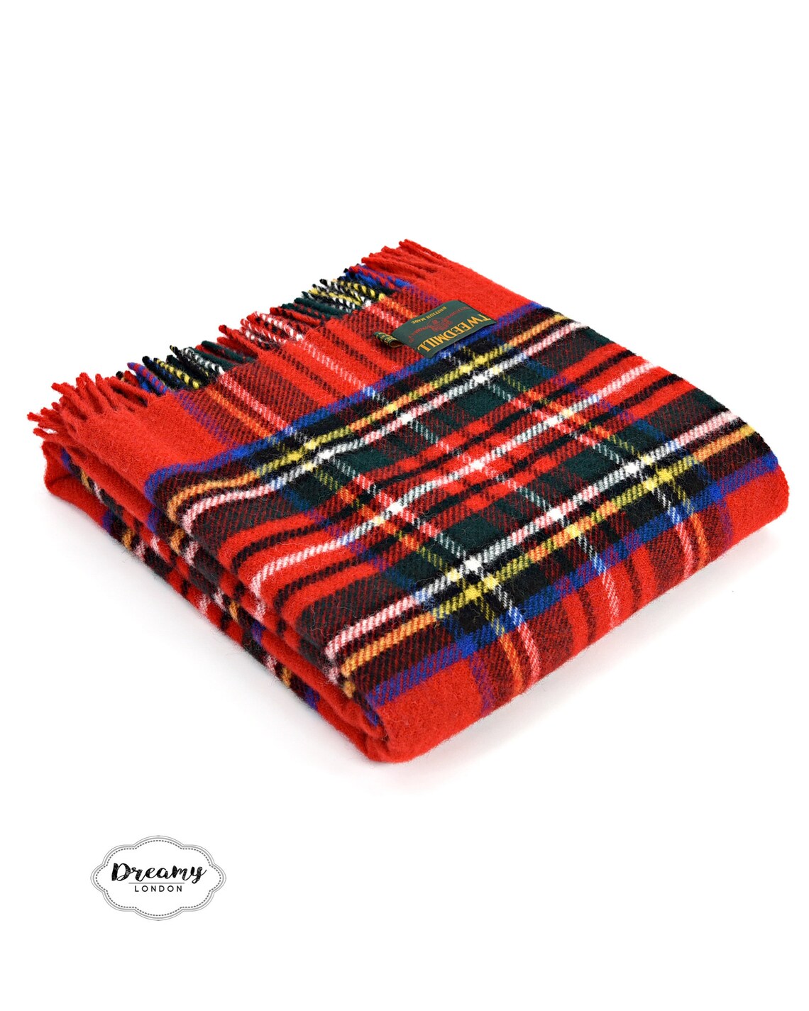Royal Stewart Tartan Wool Blanket - Made in UK Scottish Tweed Throw ...