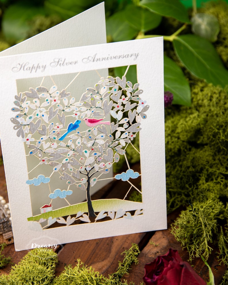 Happy Silver Anniversary Card 25th Wedding Card Happy - Etsy UK