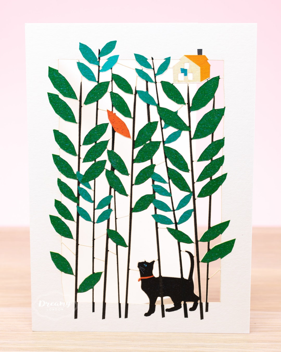 Laser Cut Black Cat Card for Cat Lovers Roaming Black Cat in - Etsy