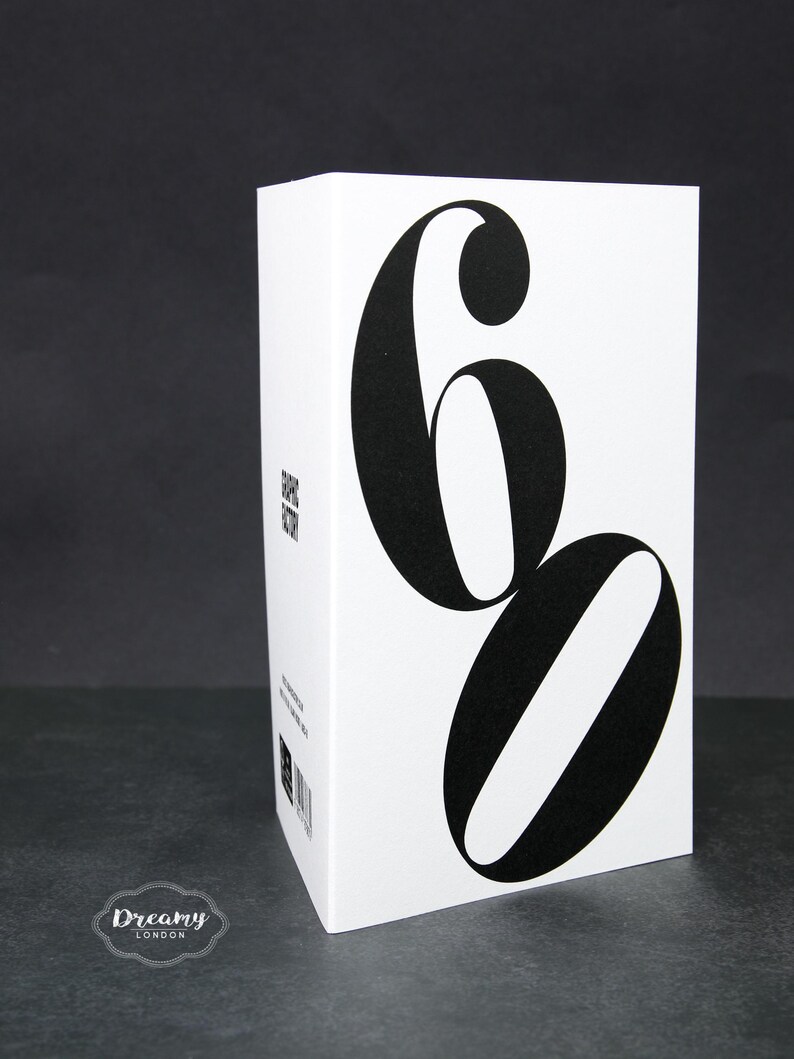 Bold Font 60th Birthday Card – Milestone Card for Him and Her – Funny ...