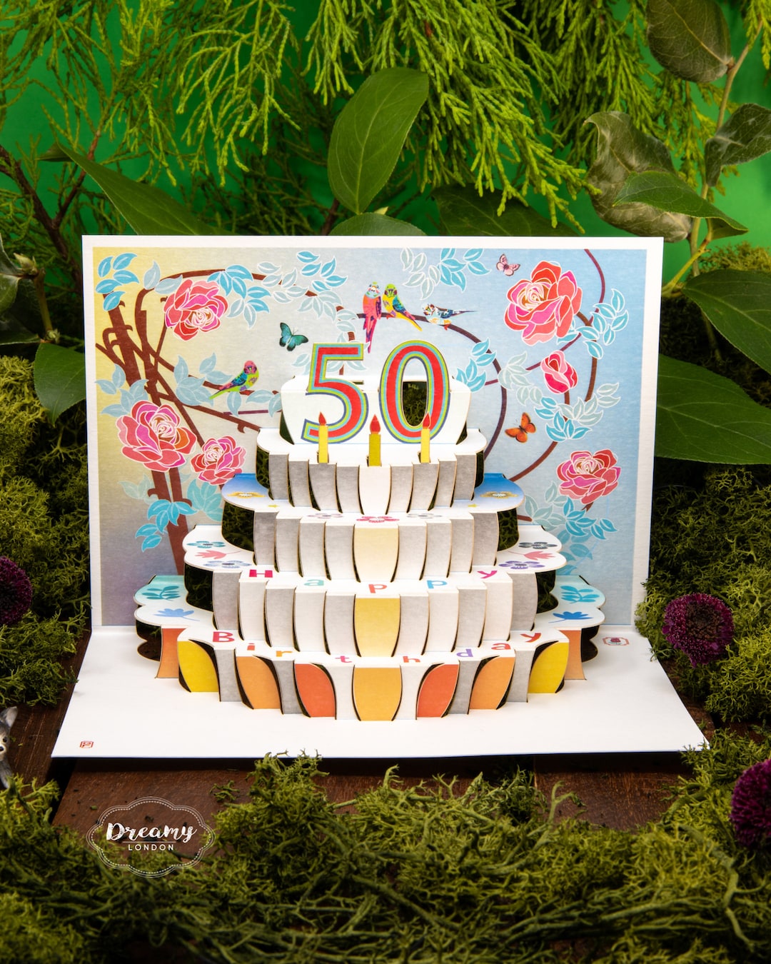 Laser Cut Pop-up 50th Birthday Card Made in UK - 50th 3D Birthday Card ...