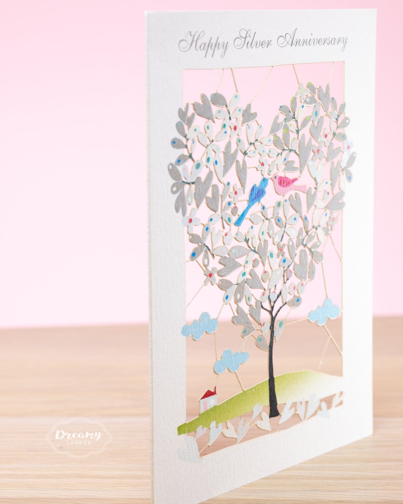 Happy Silver Anniversary Card 25th Wedding Card Happy - Etsy UK