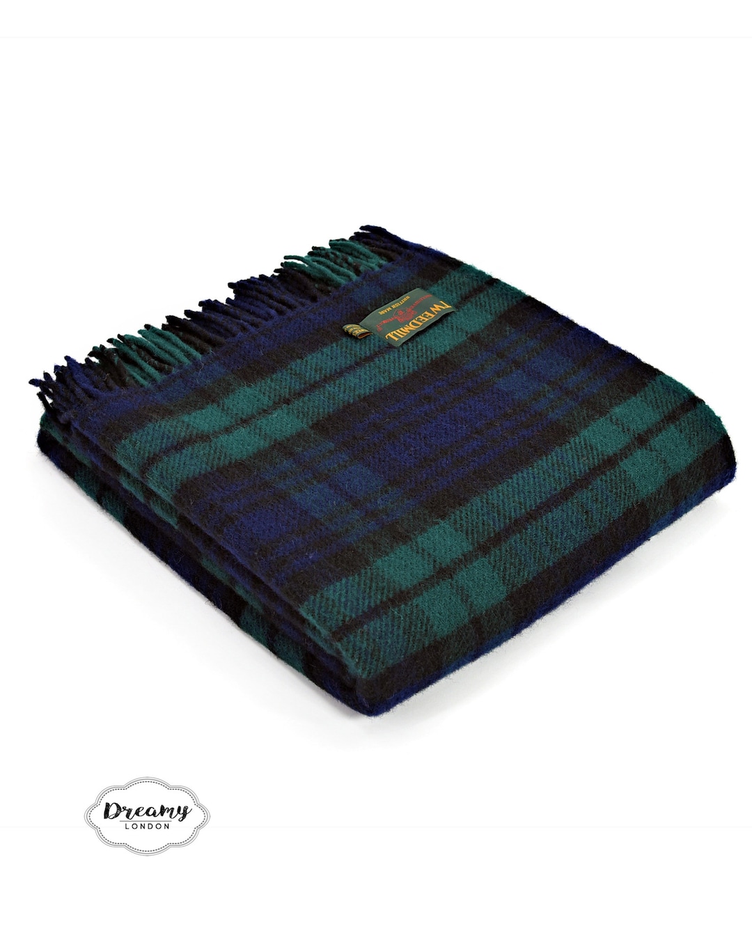 Blackwatch Tartan Wool Blanket - 100% Wool Woven Vintage Bed Blanket ...