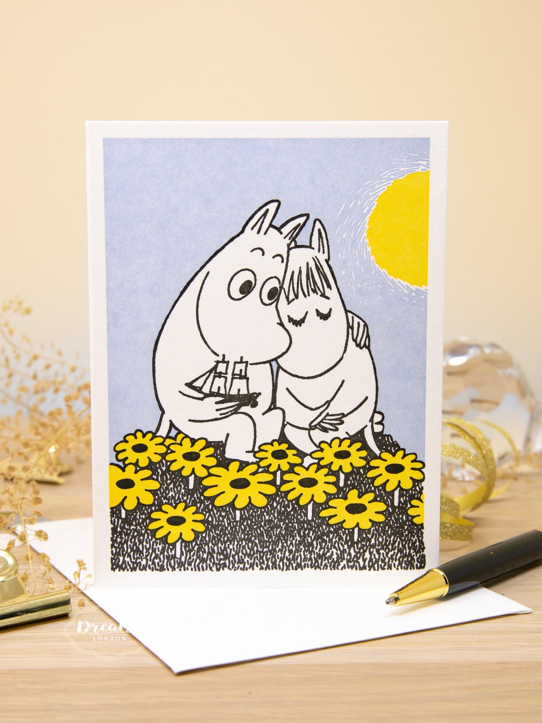 Moomin Hug Card for Wife Moomin Letterpress Love Card for Wife Moomin ...