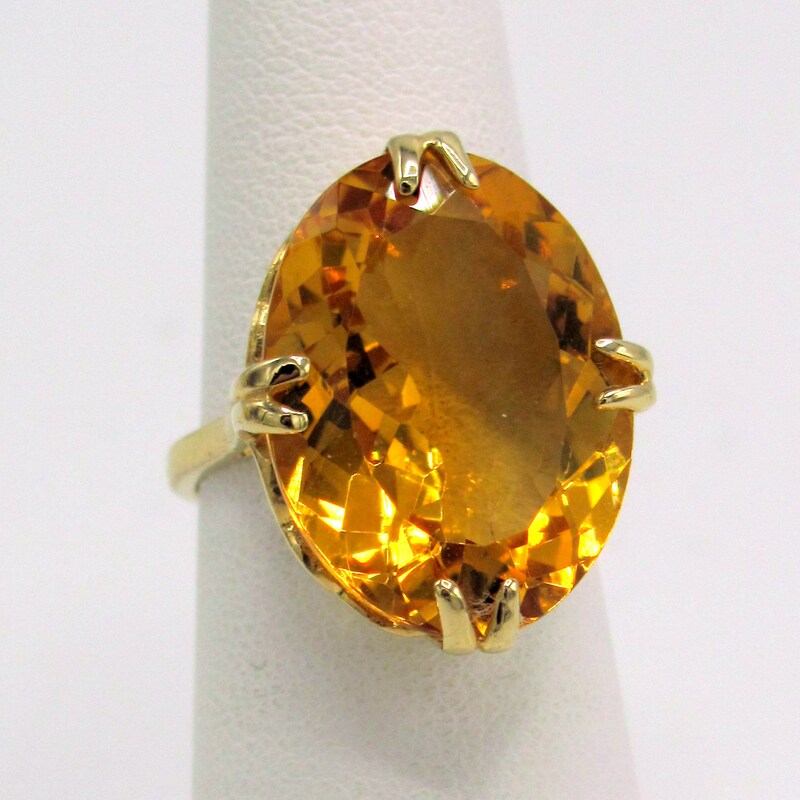 Large Citrine Ring - Etsy
