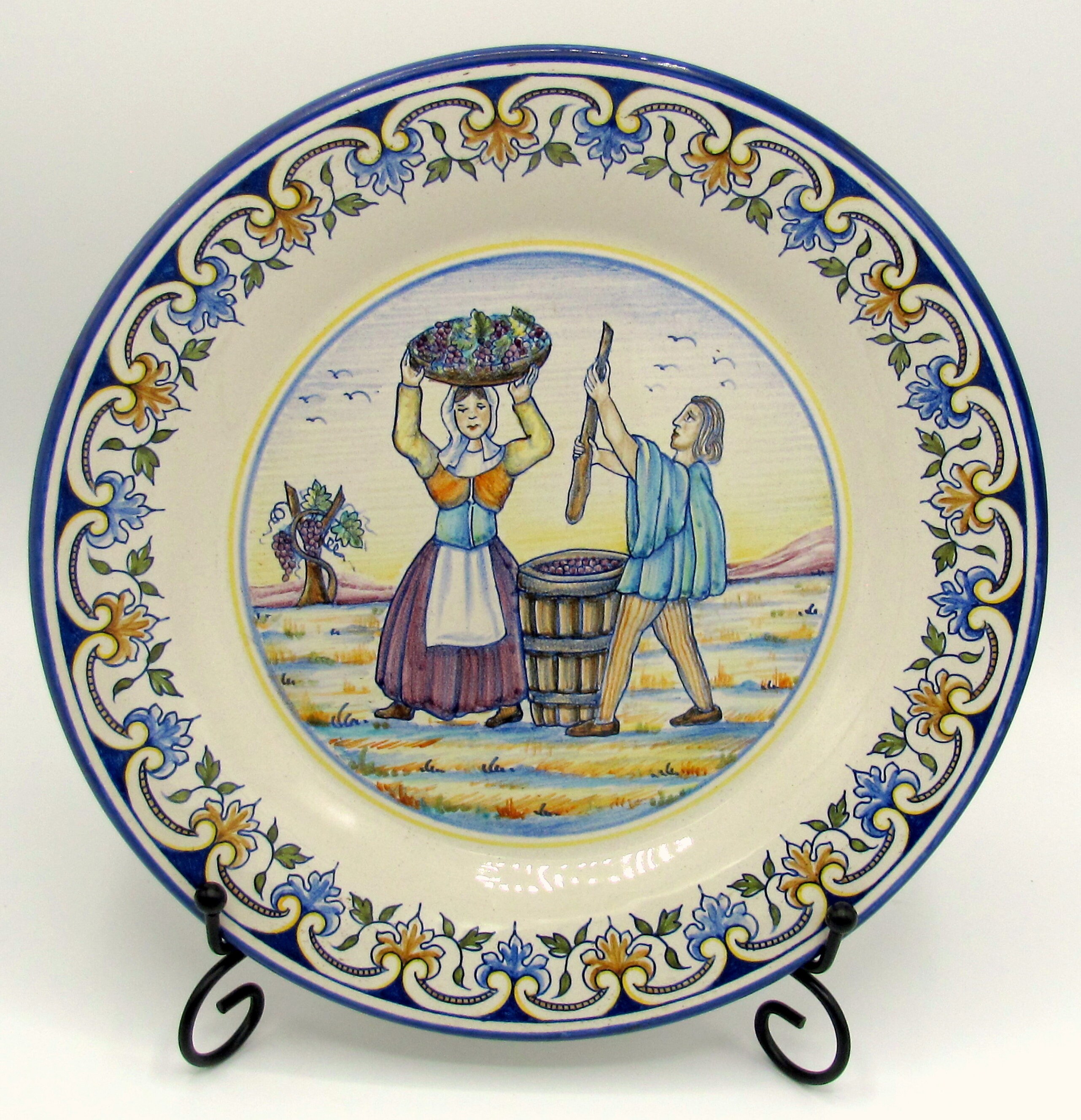 Set of Four Grazia Deruta Italian Majolica Hand Painted Italy Country ...