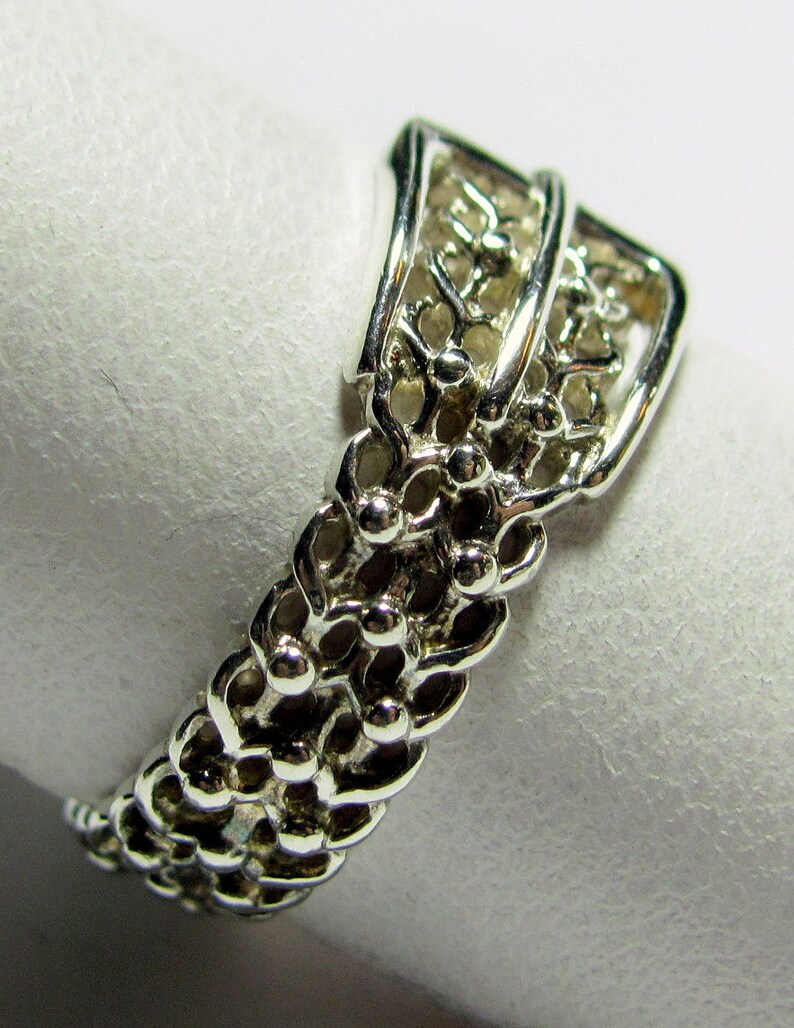 Estate FILIGREE Belt BUCKLE Garter Band RING Sterling Silver 925 Size 7 ...