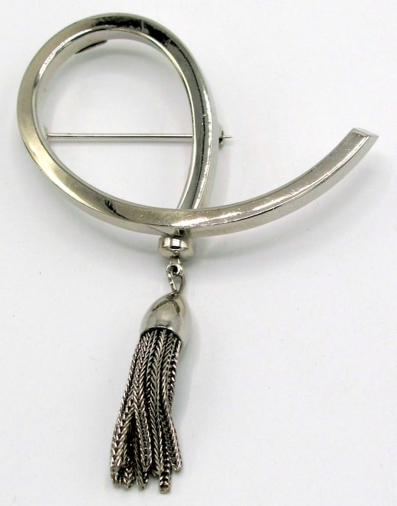 Signed Marvella Dramatic Curve & 10 Strand Tassel Sil… - Gem