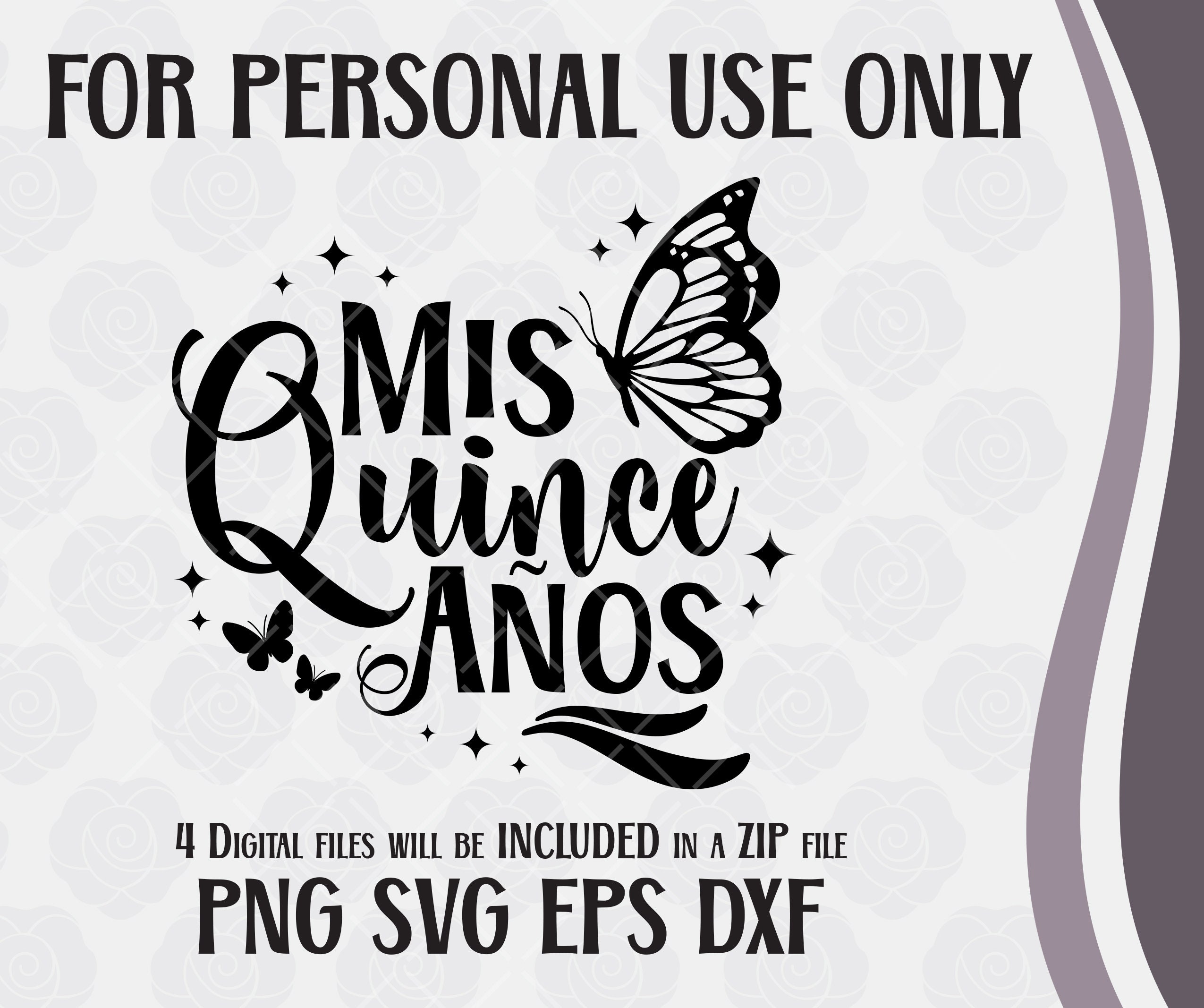 Mis Quince Años SVG Quinceañera Butterfly Design for Robes - Etsy UK