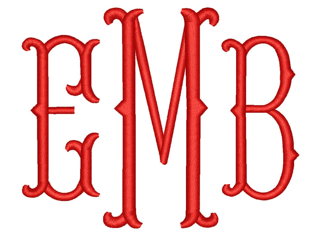 SALE** Fishtail Monogram Embroidery Font 4 Sizes Machine BX Embroidery ...