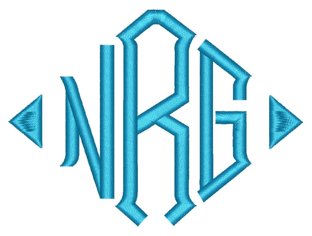 SALE** Point Diamond Monogram Embroidery Font 3 Sizes Machine BX ...