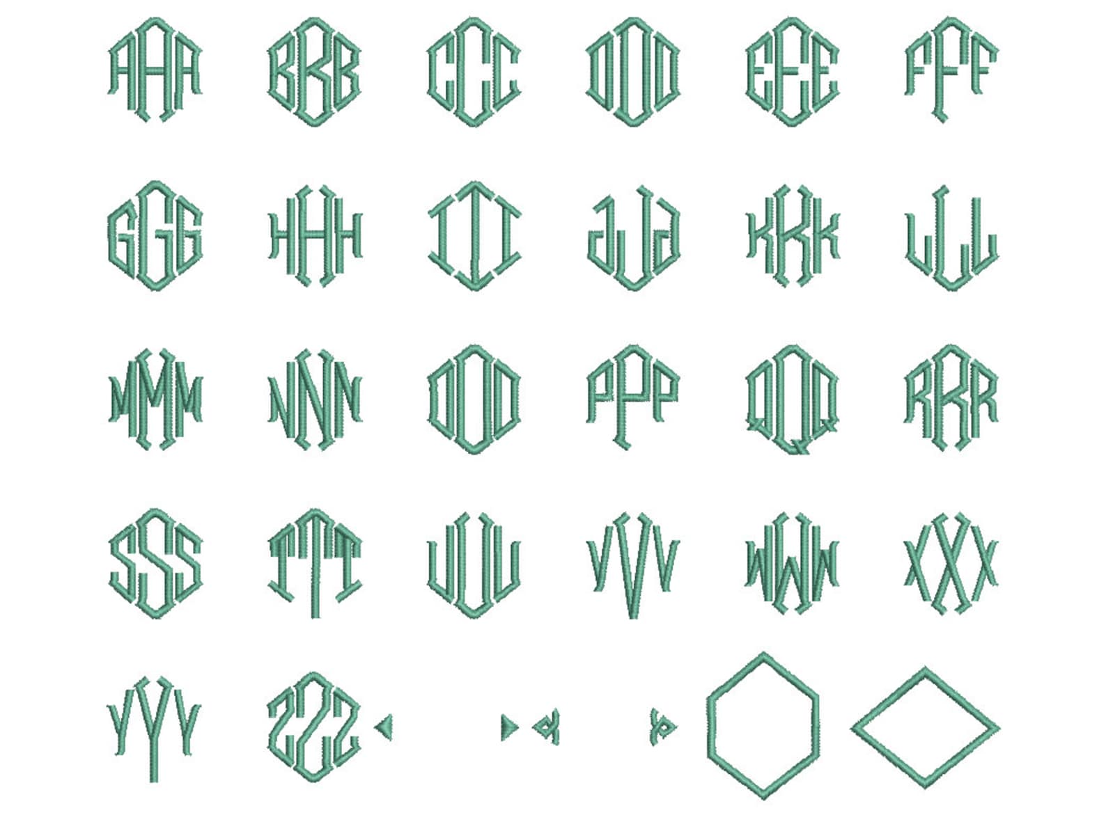 SALE** Point Diamond Monogram Embroidery Font 4 Sizes Machine BX ...