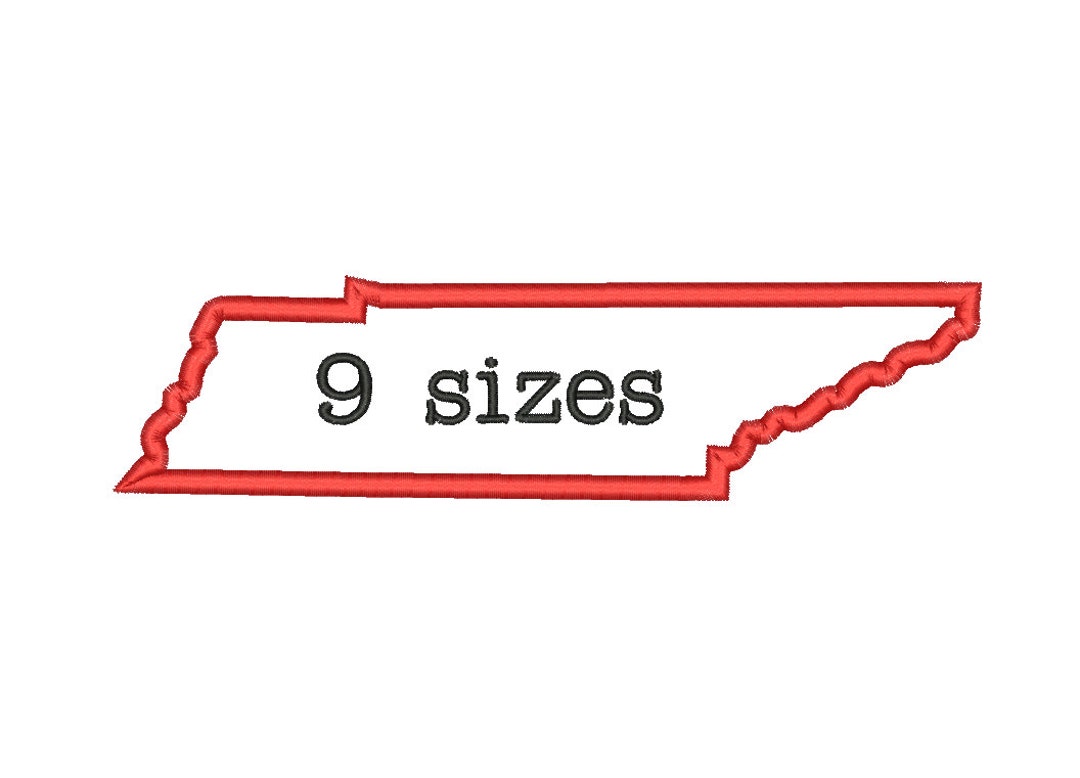SALE** 9 Sizes Tennessee State Appliqué Embroidery Machine Embroidery ...