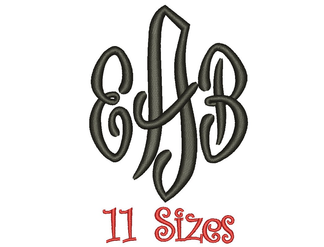 SALE Scroll Monogram Embroidery Font 11 Sizes Machine BX | Etsy