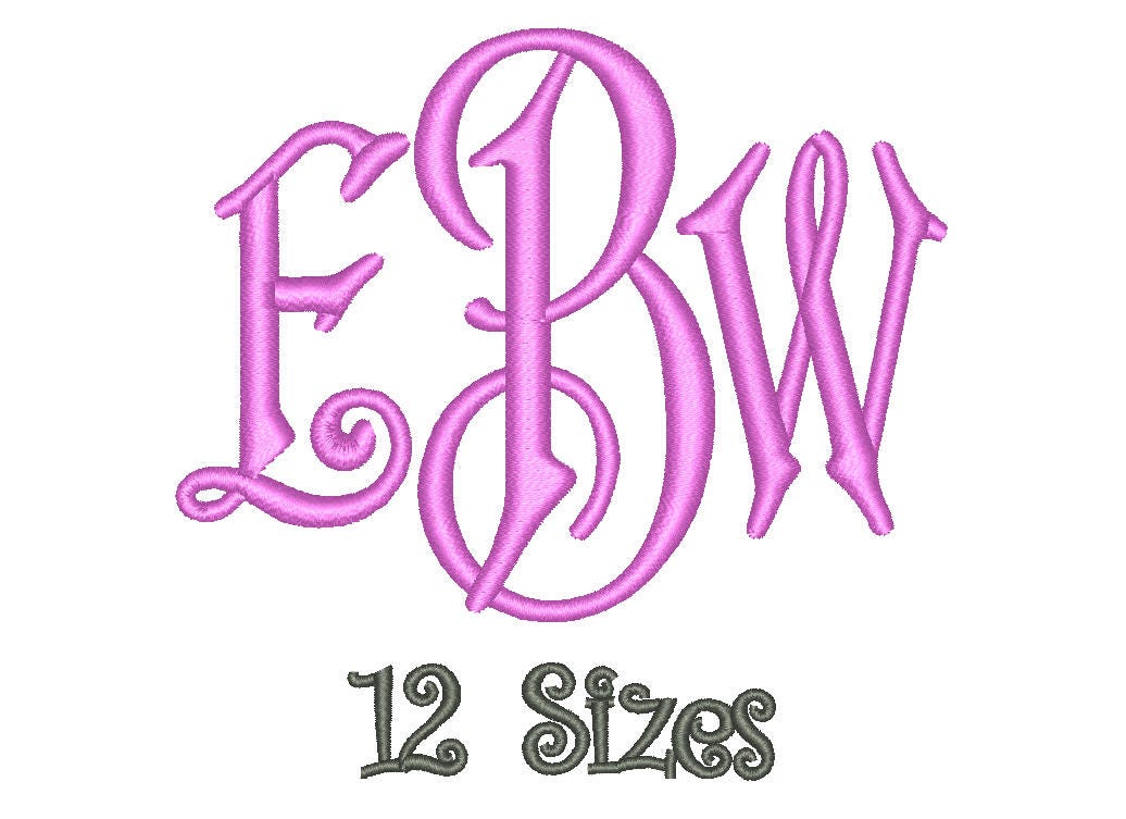 SALE** Carson Monogram Embroidery Font 12 Sizes Machine BX Embroidery ...
