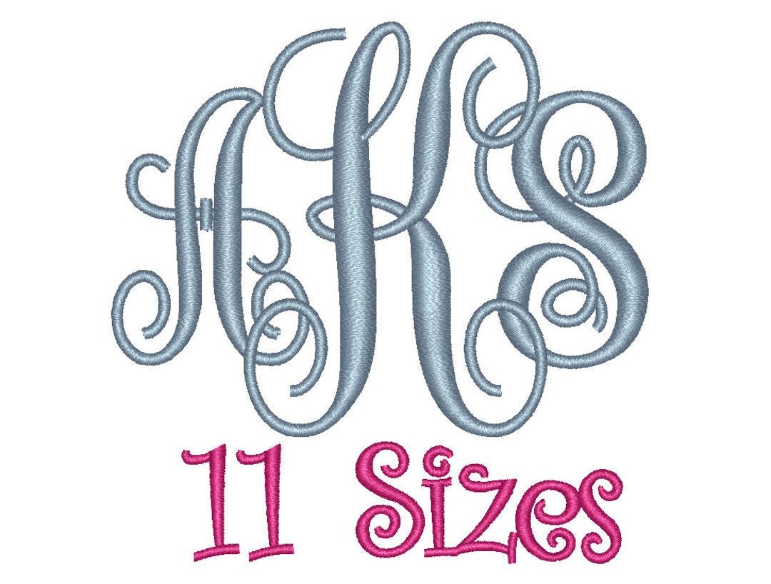 SALE** Interlocking Monogram Embroidery Font 11 Sizes Machine BX ...