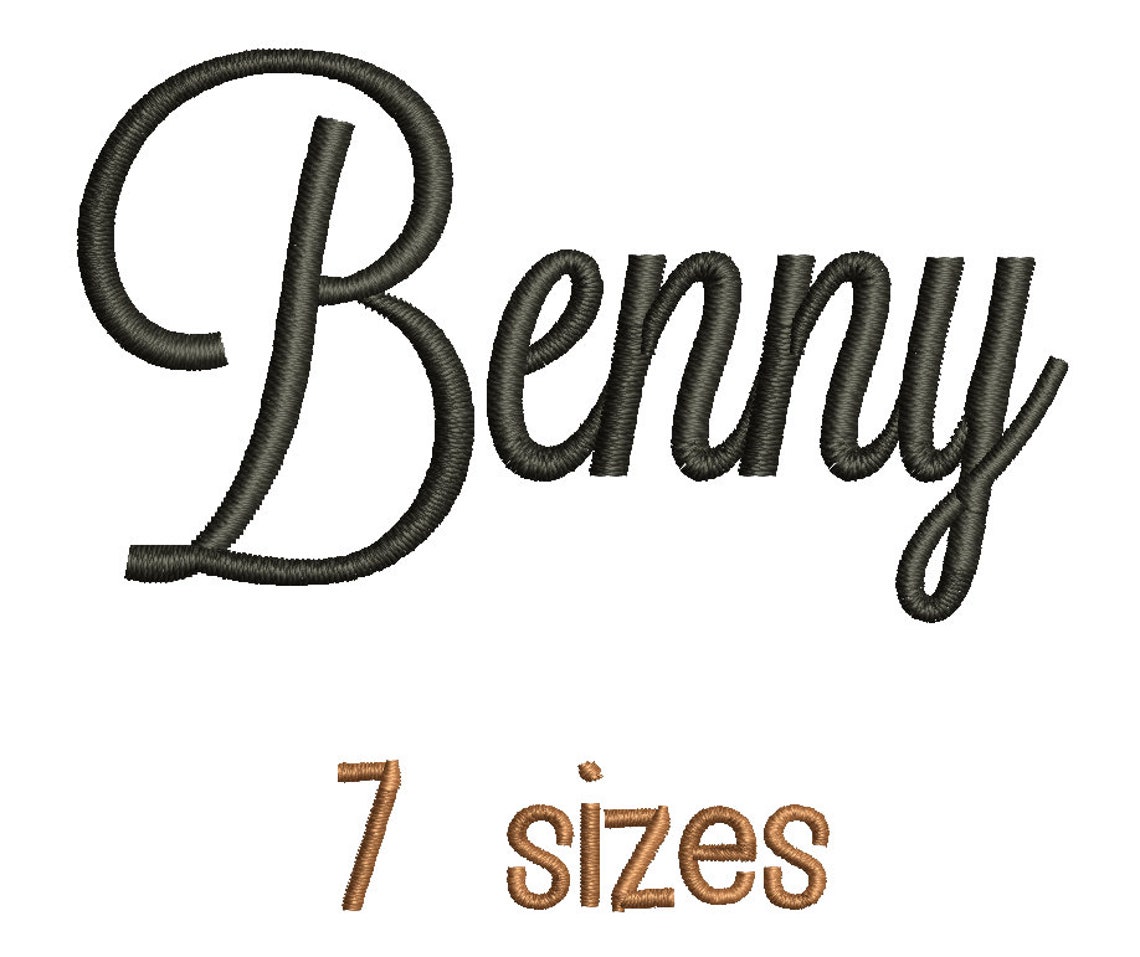 SALE Benny Embroidery Font 7 Sizes Machine BX Embroidery - Etsy