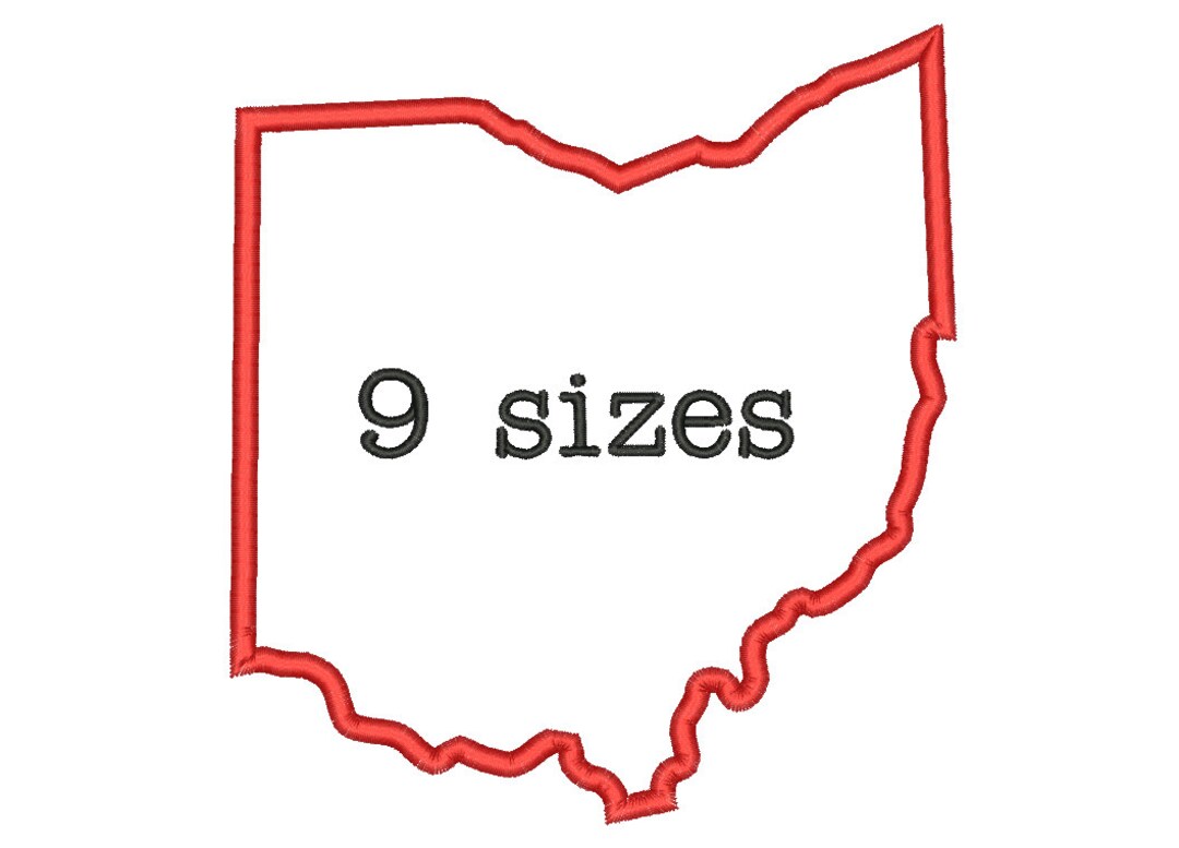 SALE** 9 Sizes Ohio State Appliqué Embroidery Machine Embroidery ...