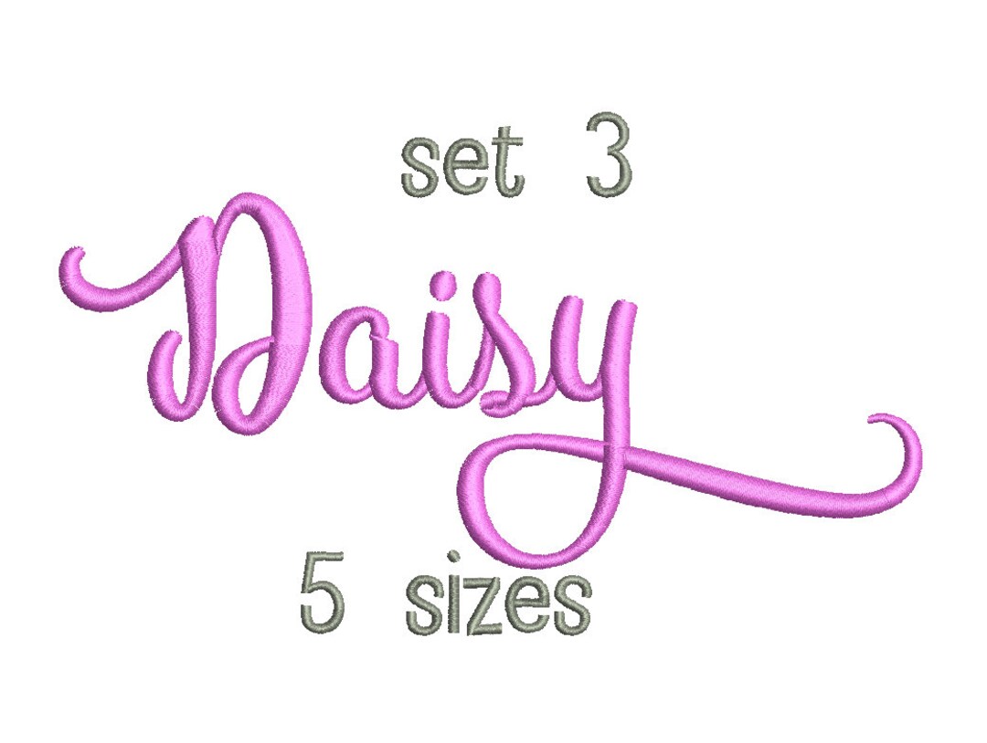 SALE** Set 3 Daisy Embroidery Font 5 Sizes Machine BX Embroidery Fonts ...