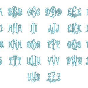 SALE** Carson Monogram Embroidery Font 4 Sizes Machine BX Embroidery ...