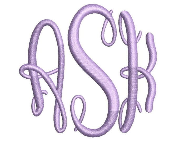 SALE** Fishtail Monogram Embroidery Font 12 Sizes Machine BX Embroidery ...