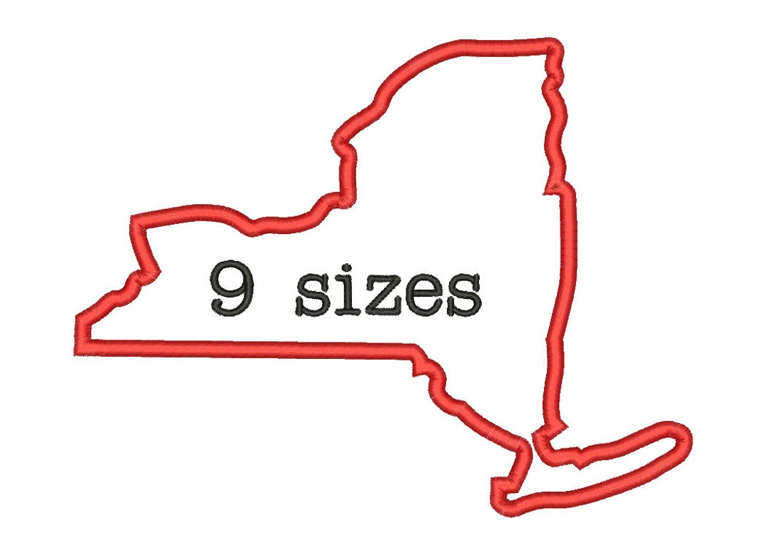 SALE** 9 Sizes New York State Appliqué Embroidery Machine Embroidery ...