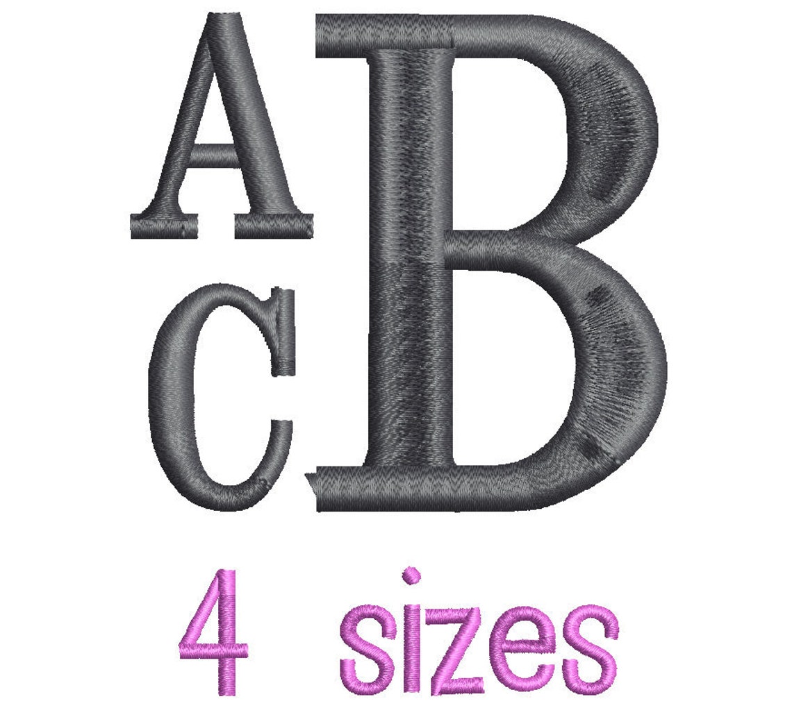 SALE** Stack Monogram Embroidery Font 4 Sizes Machine BX Embroidery ...
