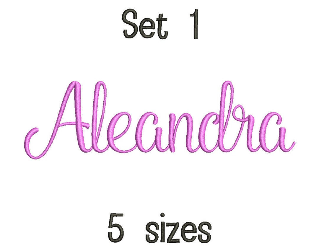 SALE** Set 1 Aleandra Embroidery Font 5 Sizes Machine BX Embroidery ...
