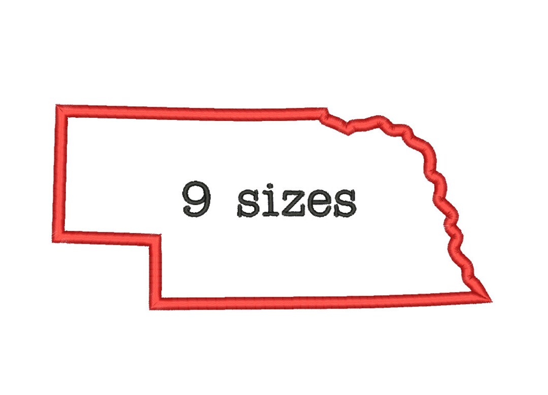 SALE** 9 Sizes Nebraska State Appliqué Embroidery Machine Embroidery ...