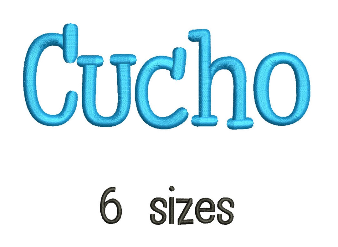 SALE** Cucho Embroidery Font 6 Sizes Machine BX Embroidery Fonts ...