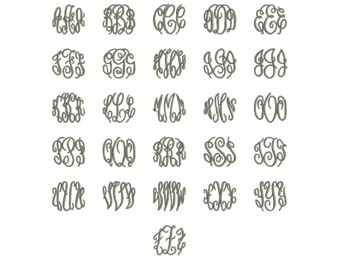 SALE** Master Circle Monogram Embroidery Font 4 Sizes Machine BX ...