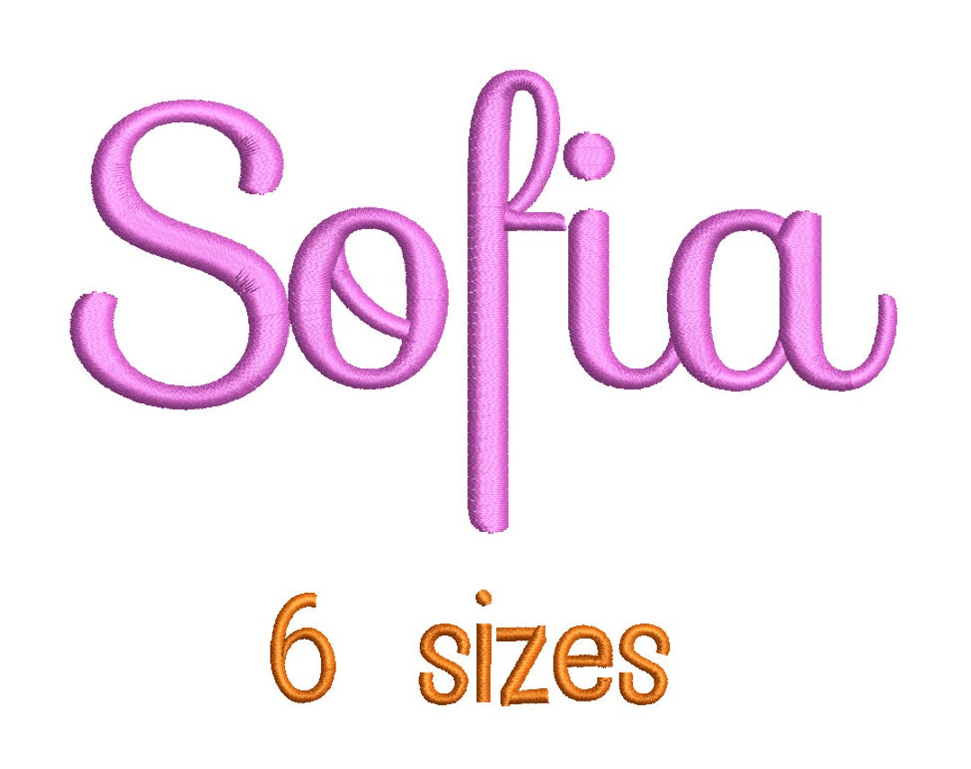 SALE** Sofia Embroidery Font 6 Sizes Machine BX Embroidery Fonts ...