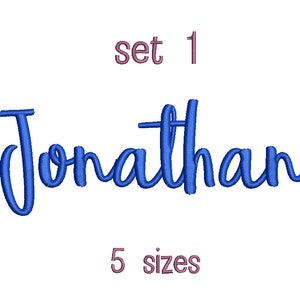 SALE** Set 1 Jonathan Embroidery Font 5 Sizes Machine BX Embroidery ...