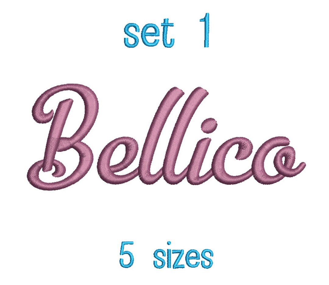 SALE** Set 1 Bellico Embroidery Font 5 Sizes Machine BX Embroidery ...