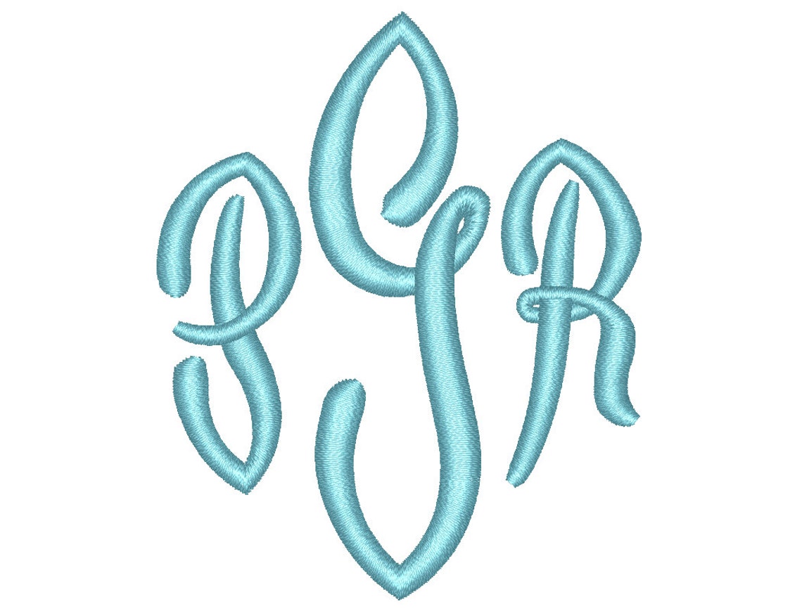 SALE Scroll Monogram Embroidery Font 4 Sizes Machine BX - Etsy