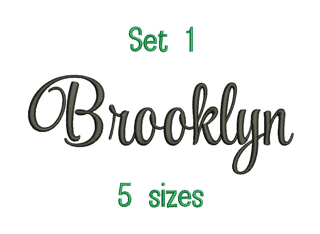SALE Set 1 Brooklyn Embroidery Font 5 Sizes Machine BX | Etsy
