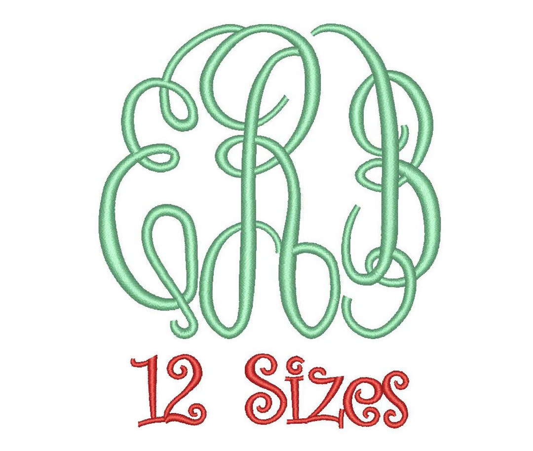 SALE** Master Circle Monogram Embroidery Font 12 Sizes Machine BX ...