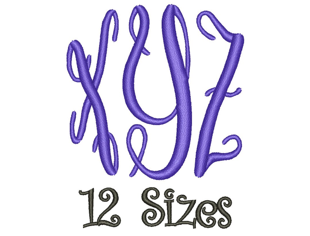 SALE** Oval Monogram Embroidery Font 11 Sizes Machine BX Embroidery ...