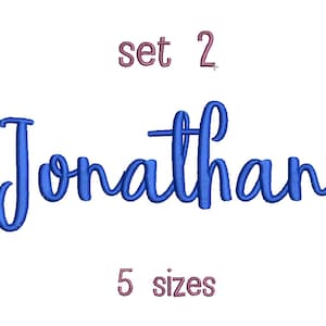SALE Set 2 Jonathan Embroidery Font 5 Sizes Machine BX Embroidery Fonts ...