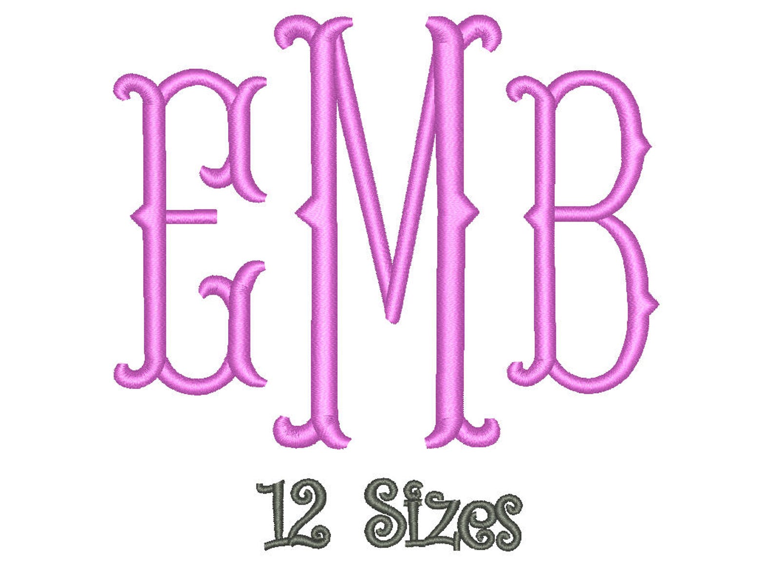 SALE Fishtail Monogram Embroidery Font 12 Sizes Machine BX | Etsy UK