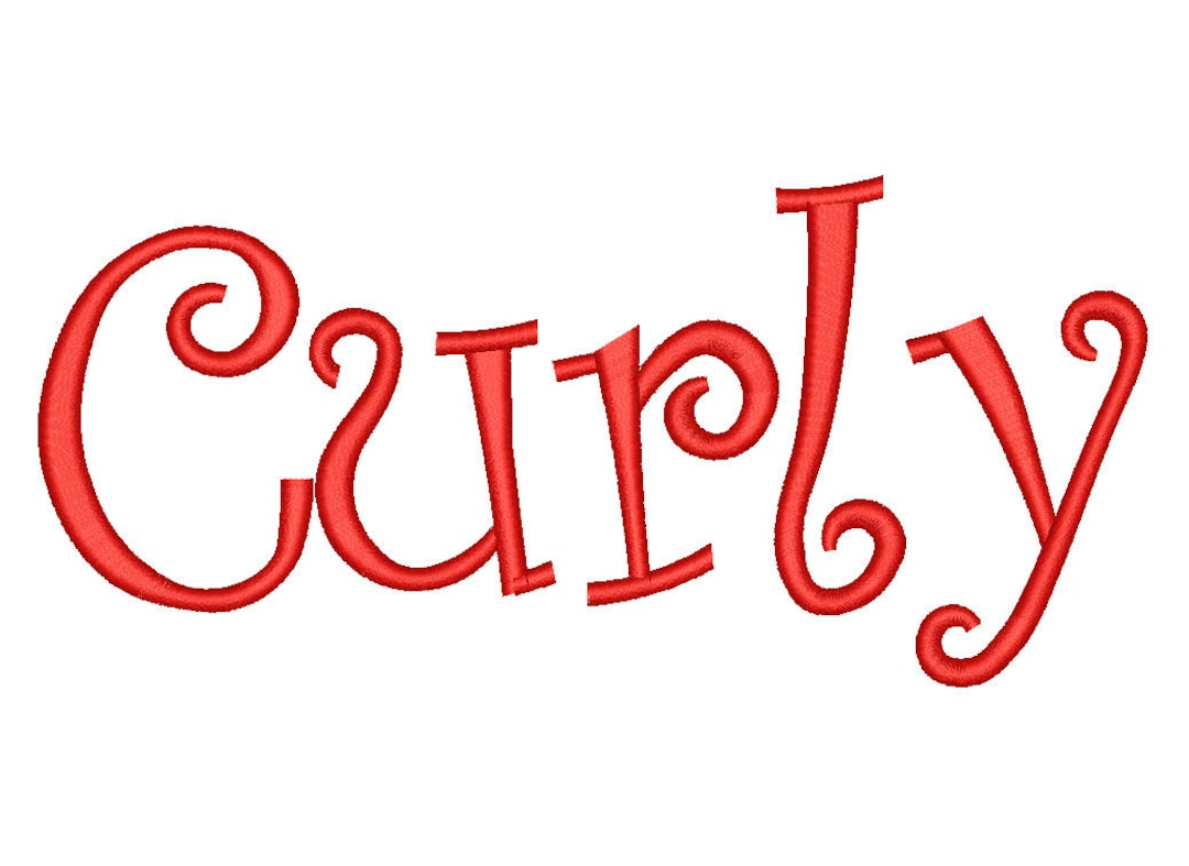 SALE** Curly Embroidery Font 4 Sizes Machine BX Embroidery Fonts ...