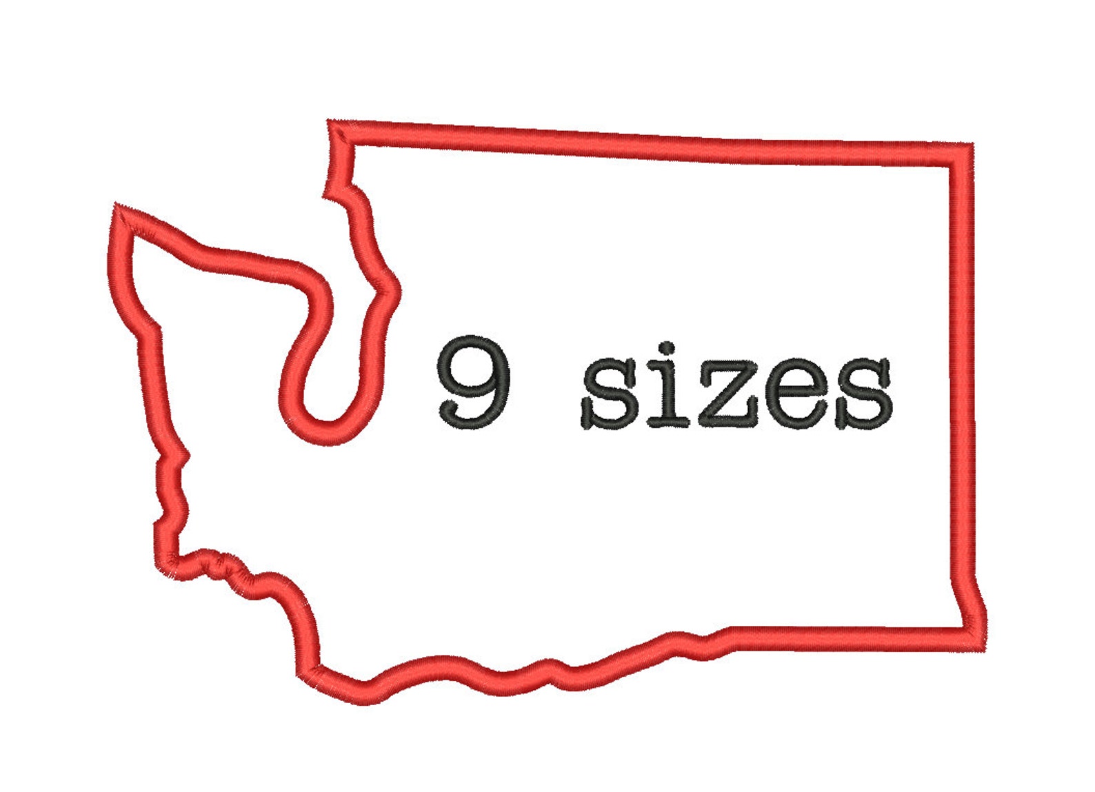 SALE** 9 Sizes Washington State Appliqué Embroidery Machine Embroidery ...