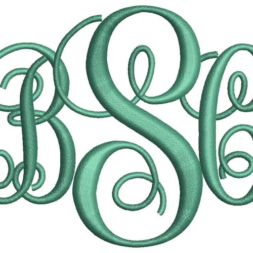 Large Point 3 Letter Monogram Machine Embroidery Font Alphabet - Etsy